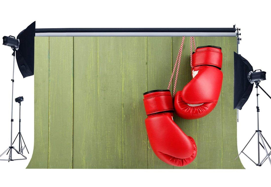 ABPHOTO Polyester 7x5ft Red Boxing Glove Backdrop Shabby Stripes Wood ...