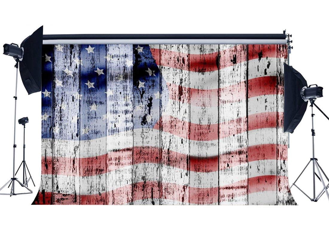 ABPHOTO Polyester 7x5ft Shabby American Flag Backdrop Stars and Stripes ...