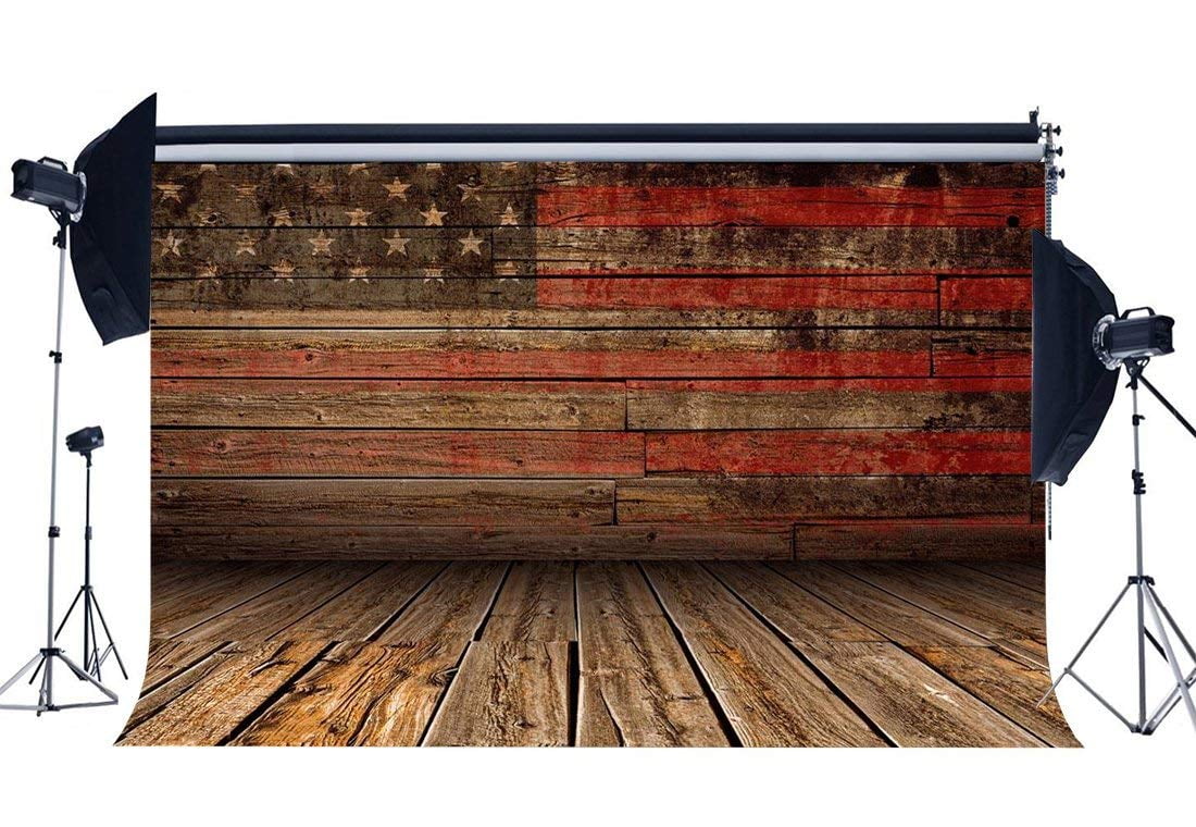 ABPHOTO Polyester 7x5ft Shabby American Flag Backdrop Vintage Stripes ...