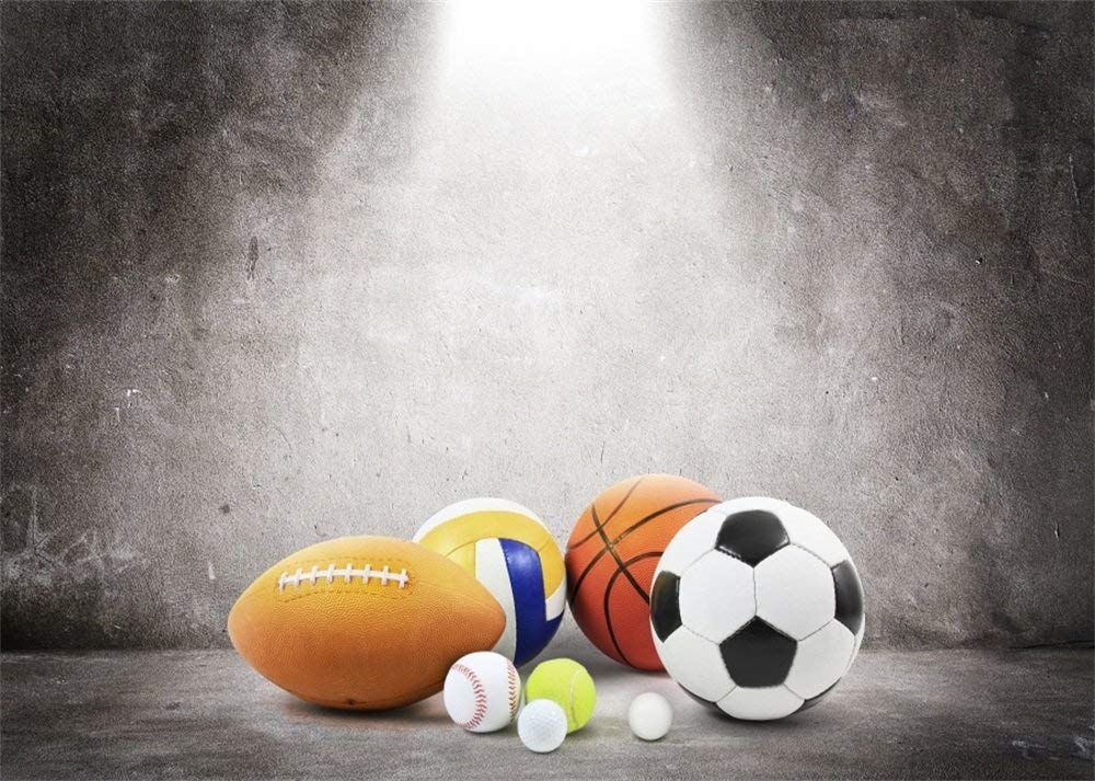 ABPHOTO Polyester 7x5ft Sports Backdrop Football Basketball Baseball ...