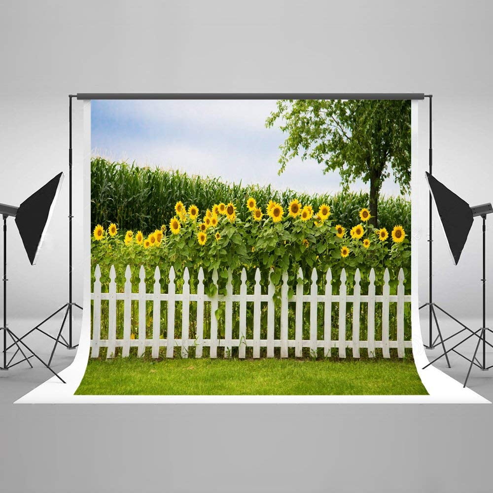 ABPHOTO Polyester 7x5ft Spring Garden Photography Backdrop Sunflowers ...