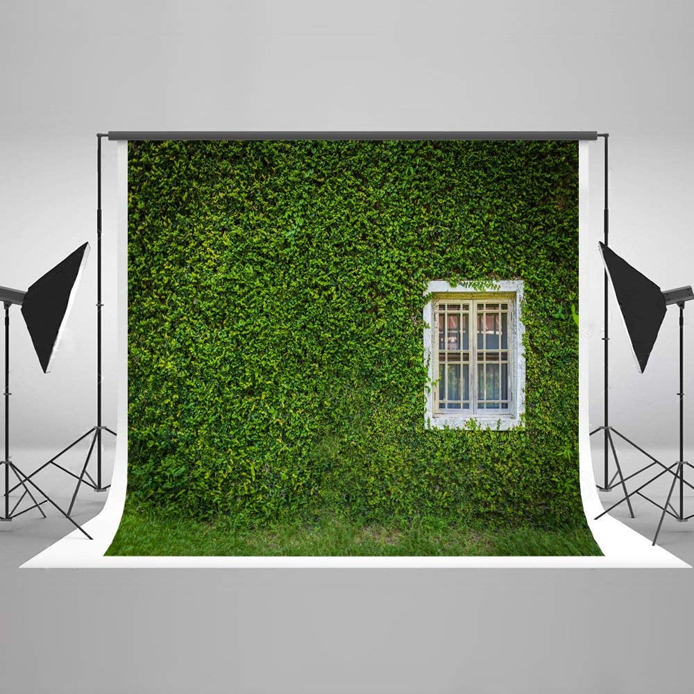 ABPHOTO Polyester 7x5ft Spring Photography Backdrop Green Wall Photo ...