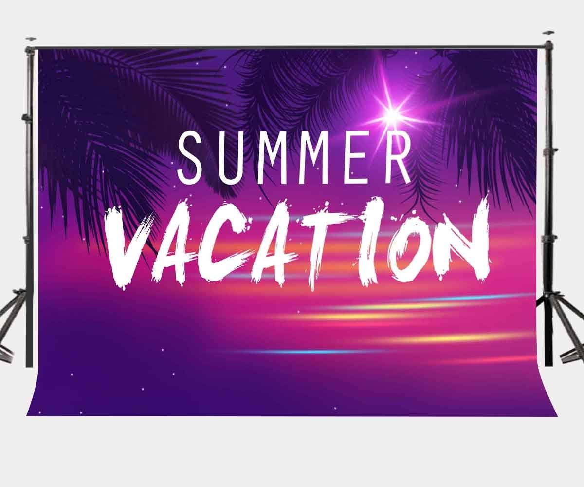 ABPHOTO Polyester 7x5ft Summer Vacation Backdrop Ultra Violet Color ...