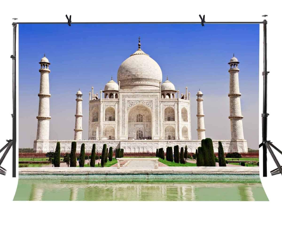 ABPHOTO Polyester 7x5ft Taj Mahal Backdrop Famous Architectural Taj ...