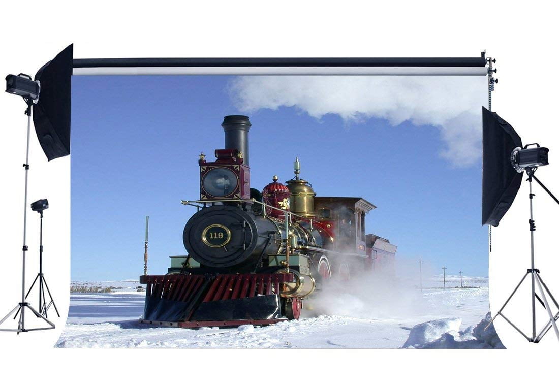 ABPHOTO Polyester 7x5ft Vintage Old Locomotive Backdrop Ancient Steam ...