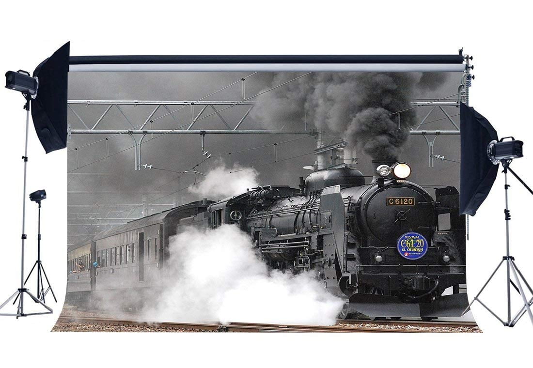 ABPHOTO Polyester 7x5ft Vintage Old Locomotive Backdrop Ancient Steam ...
