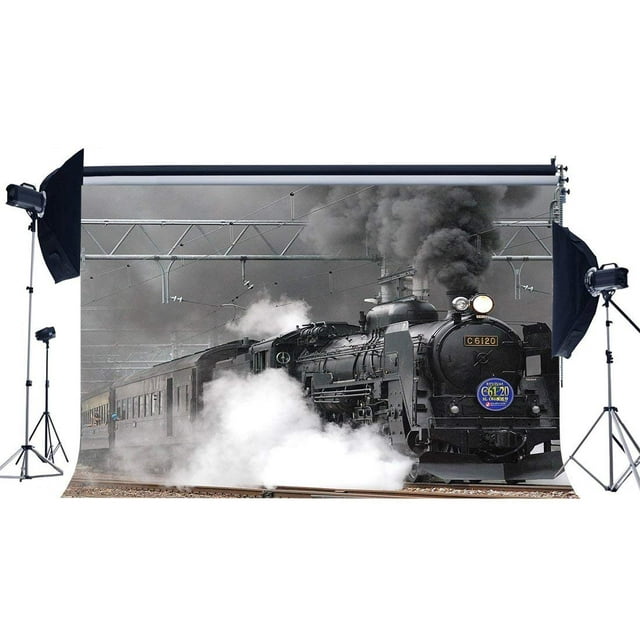 ABPHOTO Polyester 7x5ft Vintage Old Locomotive Backdrop Ancient Steam ...