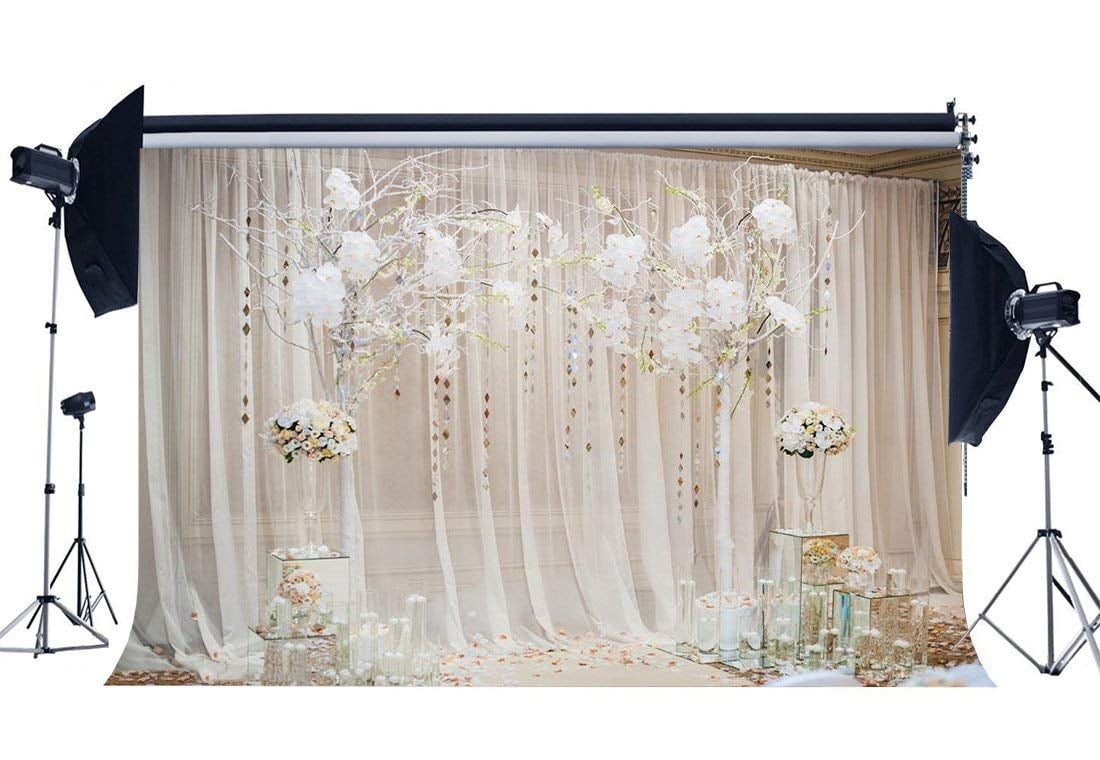 ABPHOTO Polyester 7x5ft Wedding Ceremony Backdrop Interior Stage ...