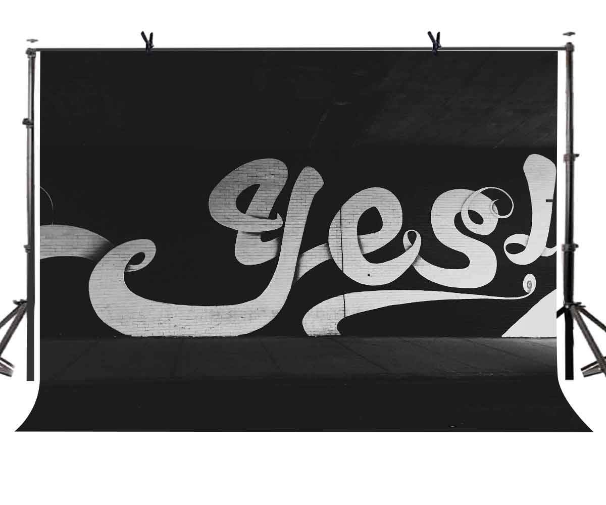 ABPHOTO Polyester 7x5ft WordArt Backdrop Black Bottom White Word Art ...