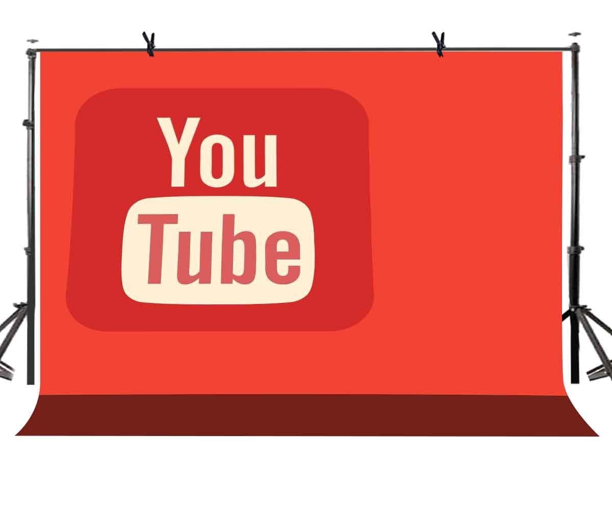 ABPHOTO Polyester 7x5ft YouTube Logo Backdrop Orange Shades YouTube ...