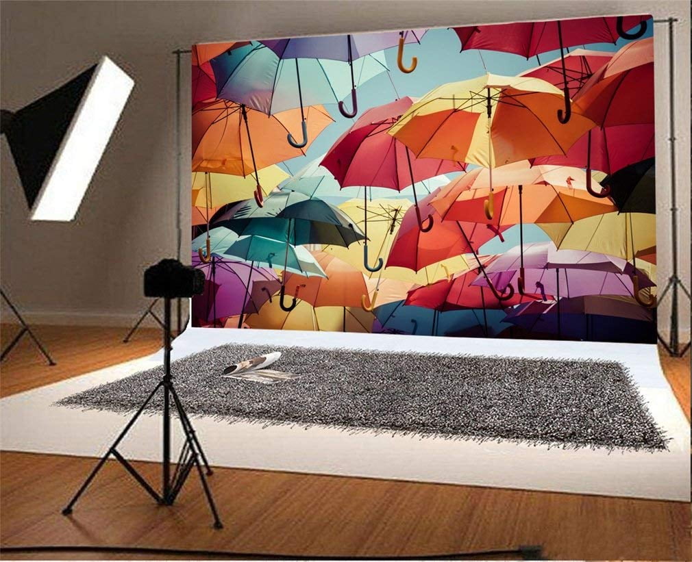 ABPHOTO Polyester 7x5t Photography Backdrop Colorful Umbrellas Photo ...