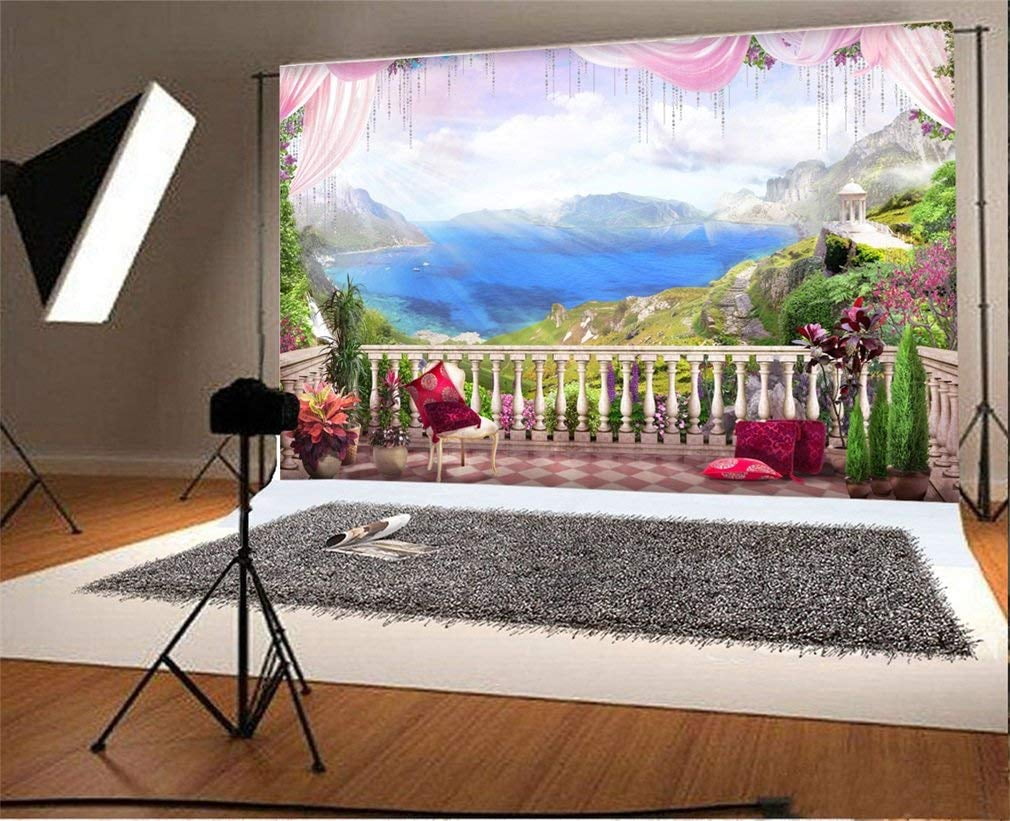 ABPHOTO Polyester 7x5t Photography Backdrop Dreamy Fairy Tale Mountain ...