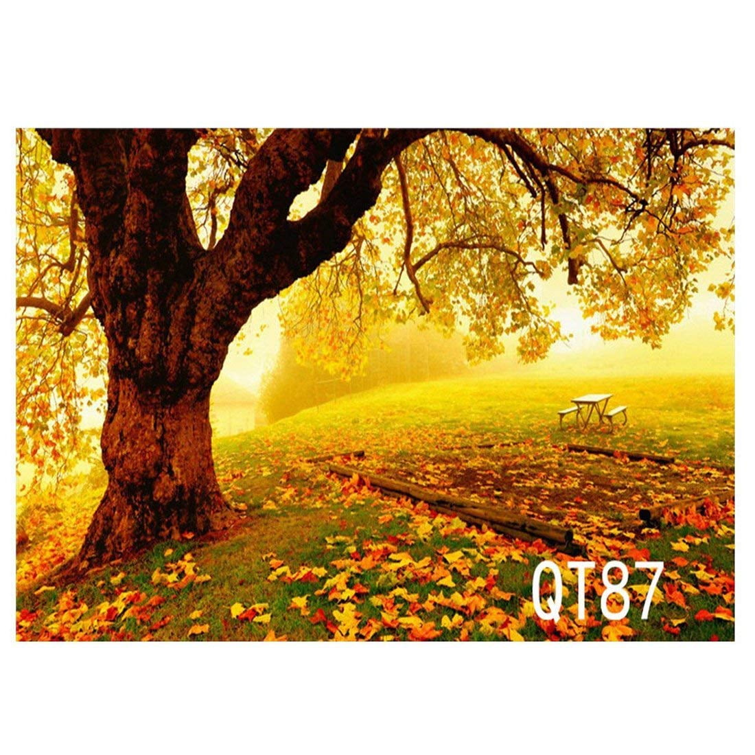 ABPHOTO Polyester Autumn Big Tree Fall Scenery Photography Backdrops ...