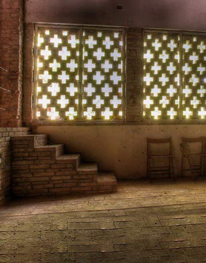 ABPHOTO Polyester Brick Floor Window Building Photography Backdrops ...