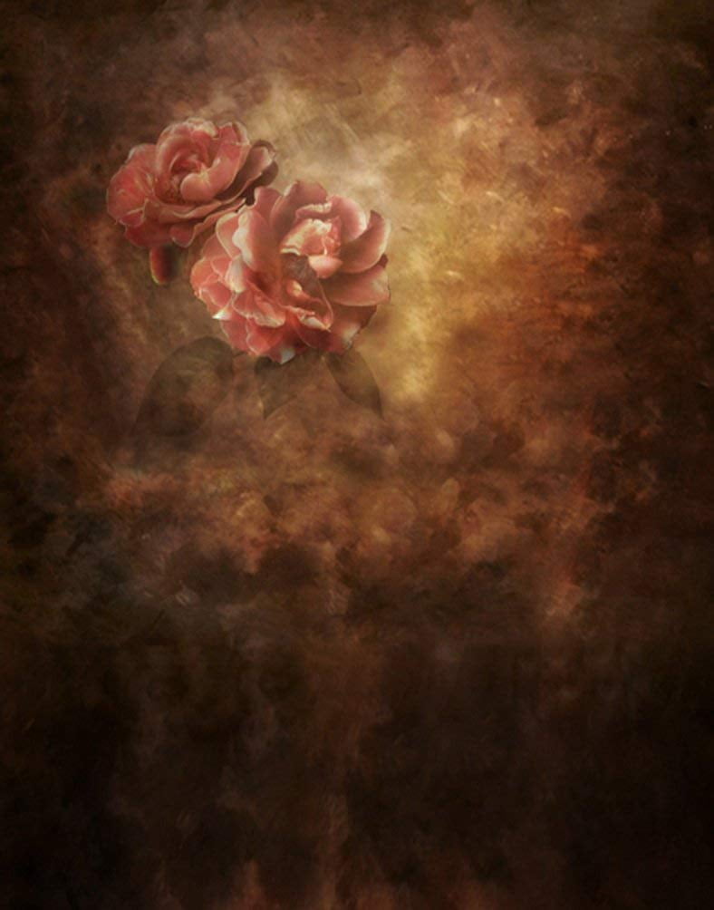 ABPHOTO Polyester Brown Hazy Flowers Photography Backdrops Photo Props ...