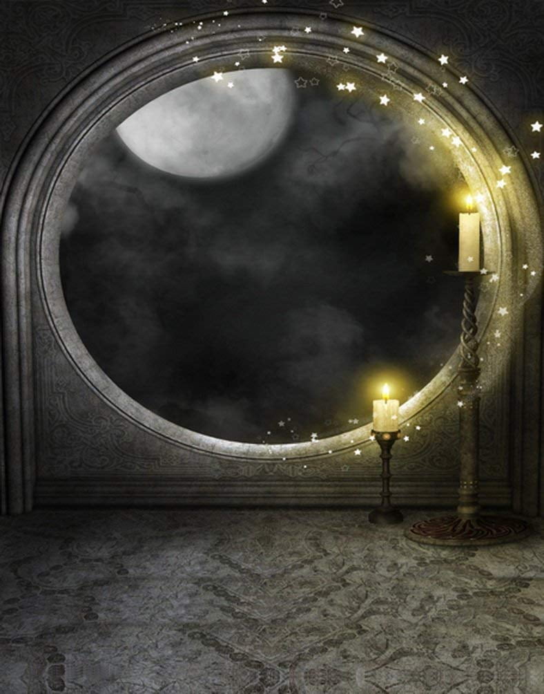 ABPHOTO Polyester Candle Star Moon Photography Backdrops Photo Props ...