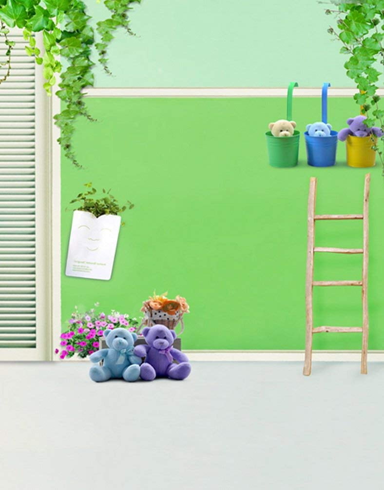 ABPHOTO Polyester Cartoon Cute Bear Photography Backdrops Photo Props ...