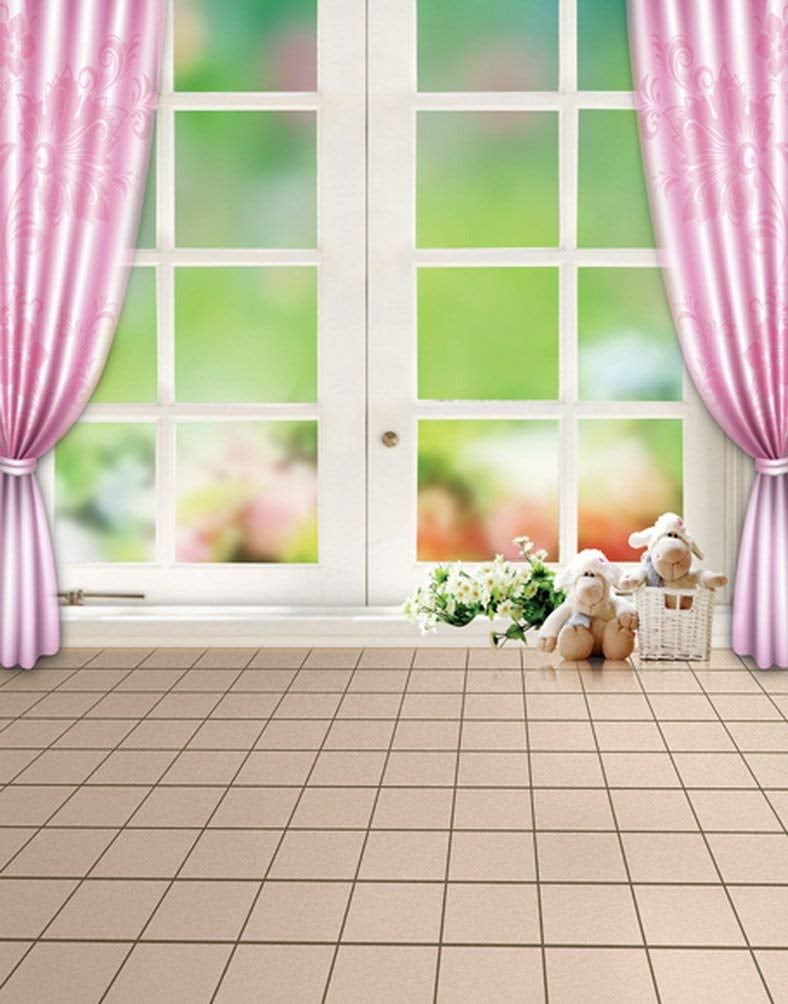 ABPHOTO Polyester Cartoon Sheep Window Photography Backdrops Photo ...
