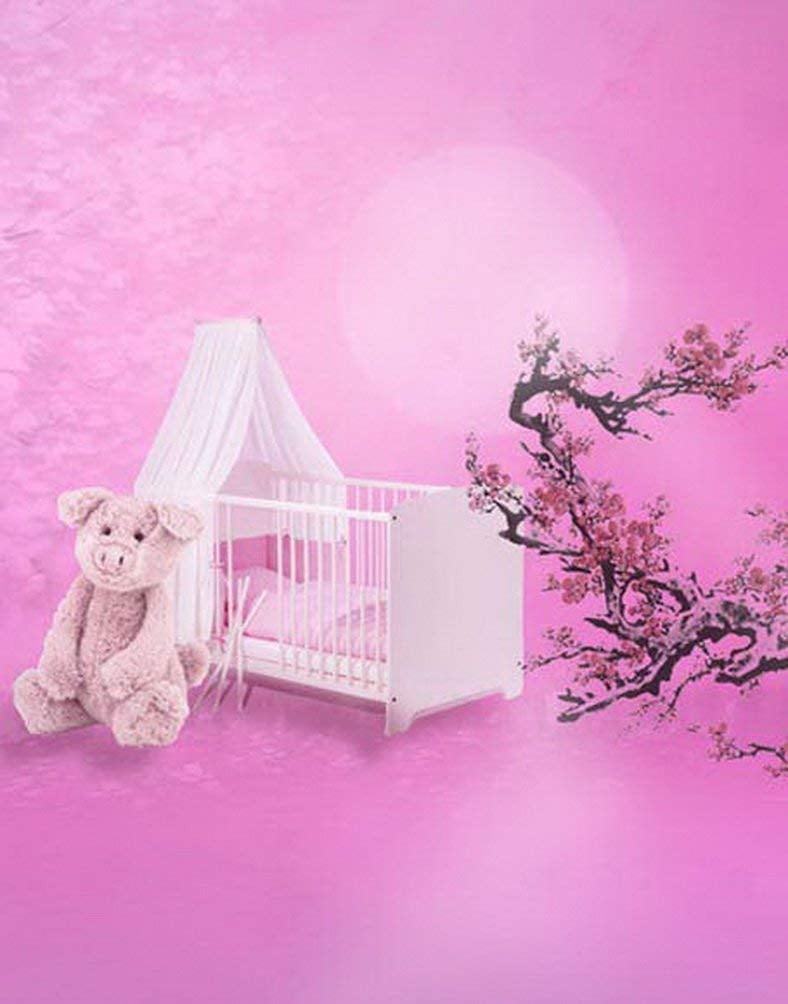 ABPHOTO Polyester Children Pink Bedroom Cartoon Pig Photography ...