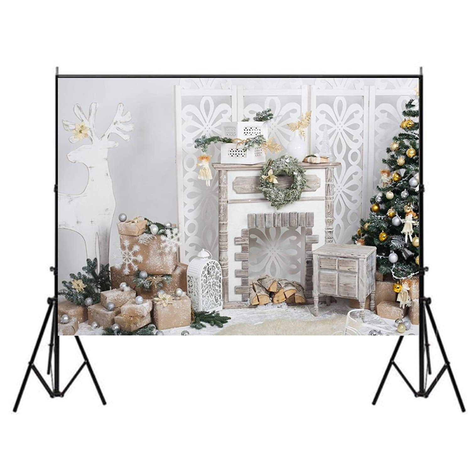 ABPHOTO Polyester Christmas Theme Pictorial Cloth Photography Backdrop ...