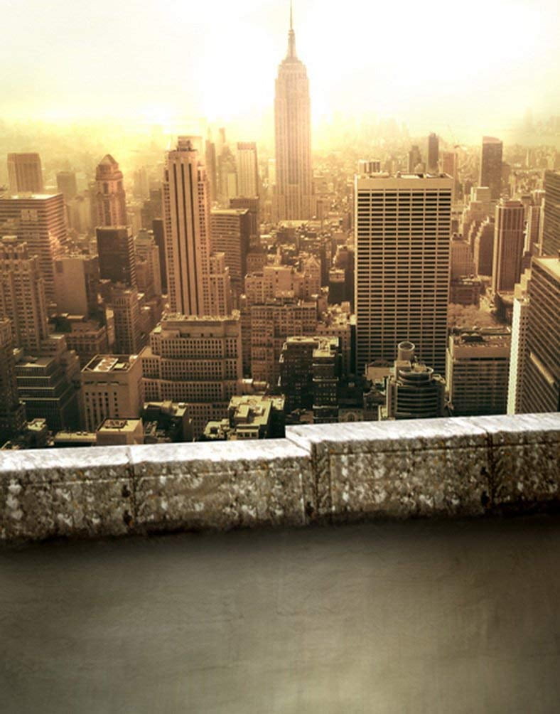 ABPHOTO Polyester City View Tall Buildings Photography Backdrops Photo ...