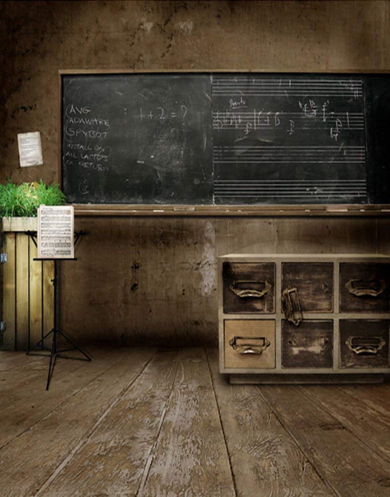 ABPHOTO Polyester Classroom Blackboard Musical Note Photography ...