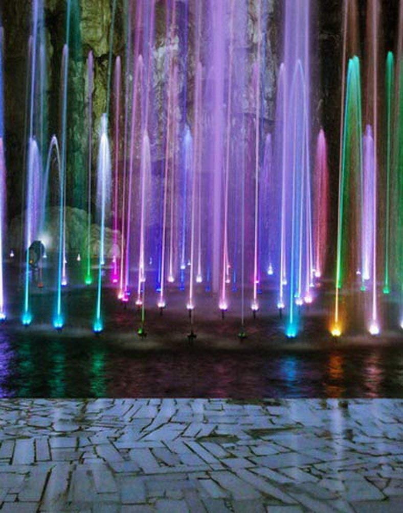 ABPHOTO Polyester Colorful Fountain Brick Floor Photography Backdrops ...