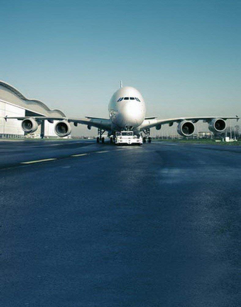 ABPHOTO Polyester Deep Blue Runway Big Airplane School Classroom Wall ...
