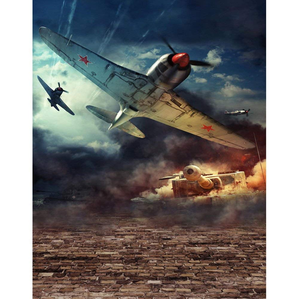 ABPHOTO Polyester Fighter Planes Tank War Theme Photography Backdrops ...