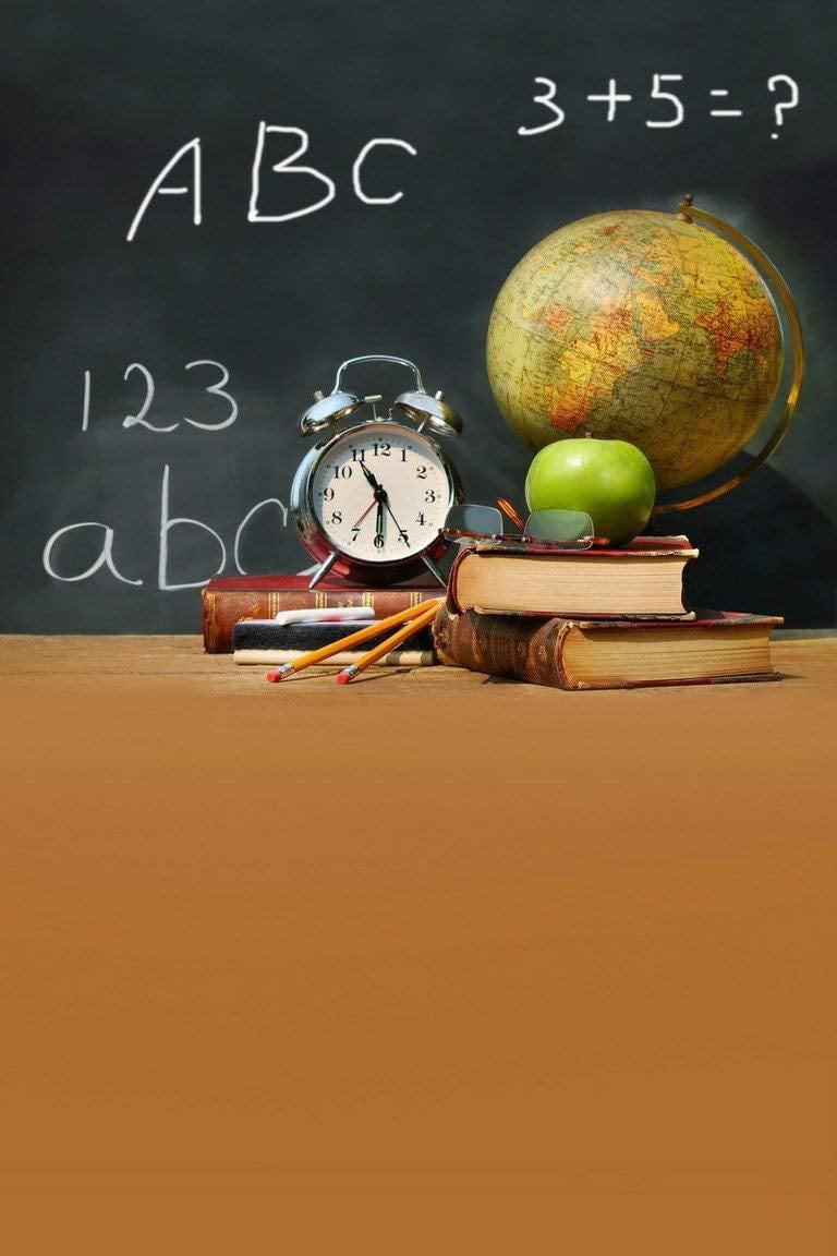 ABPHOTO Polyester Geography Globe Books Clock Student Desk Black ...