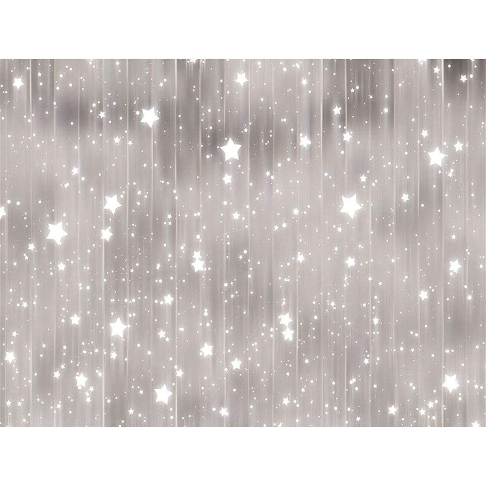 ABPHOTO Polyester Glitter Stars Silver Grey Backdrop for Photography ...