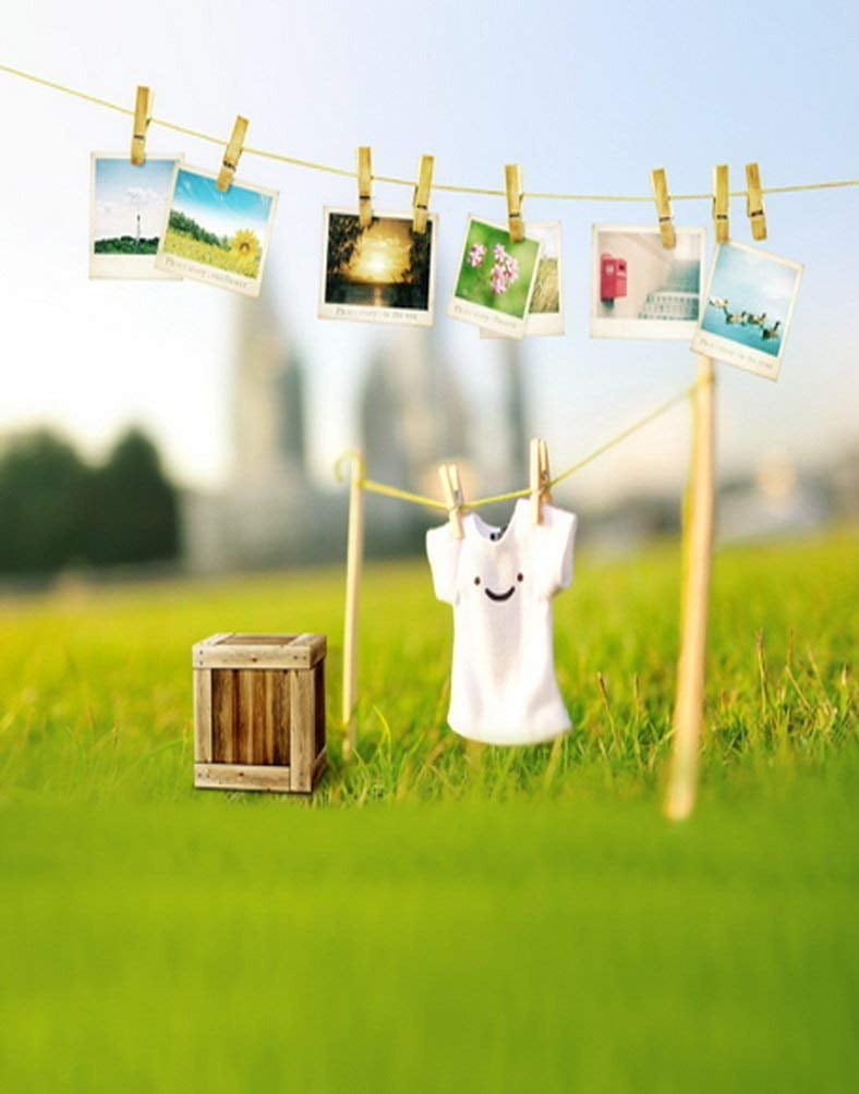 ABPHOTO Polyester Green Grass Tee Pictures Photography Backdrops Photo ...