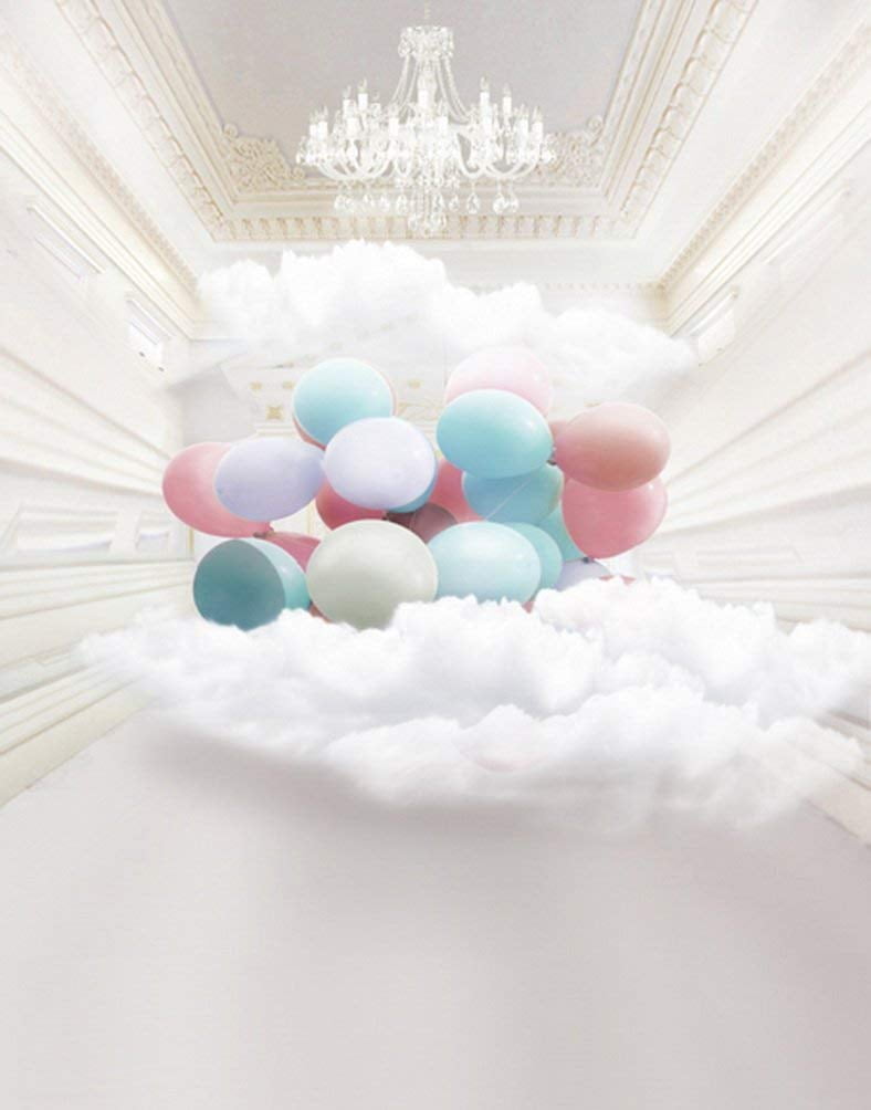 ABPHOTO Polyester Hall Colorful Balloon Photography Backdrops Photo ...