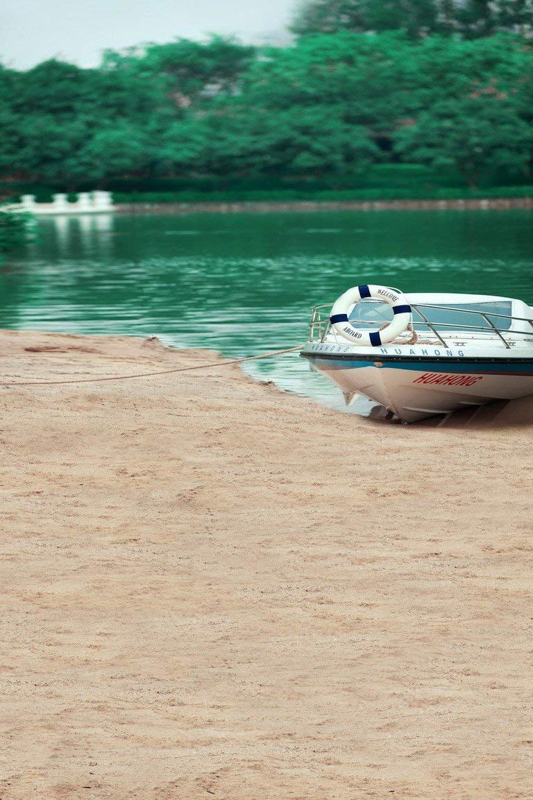 ABPHOTO Polyester Landscape Beach Sea Boat Scenery Wedding Mural Photo ...