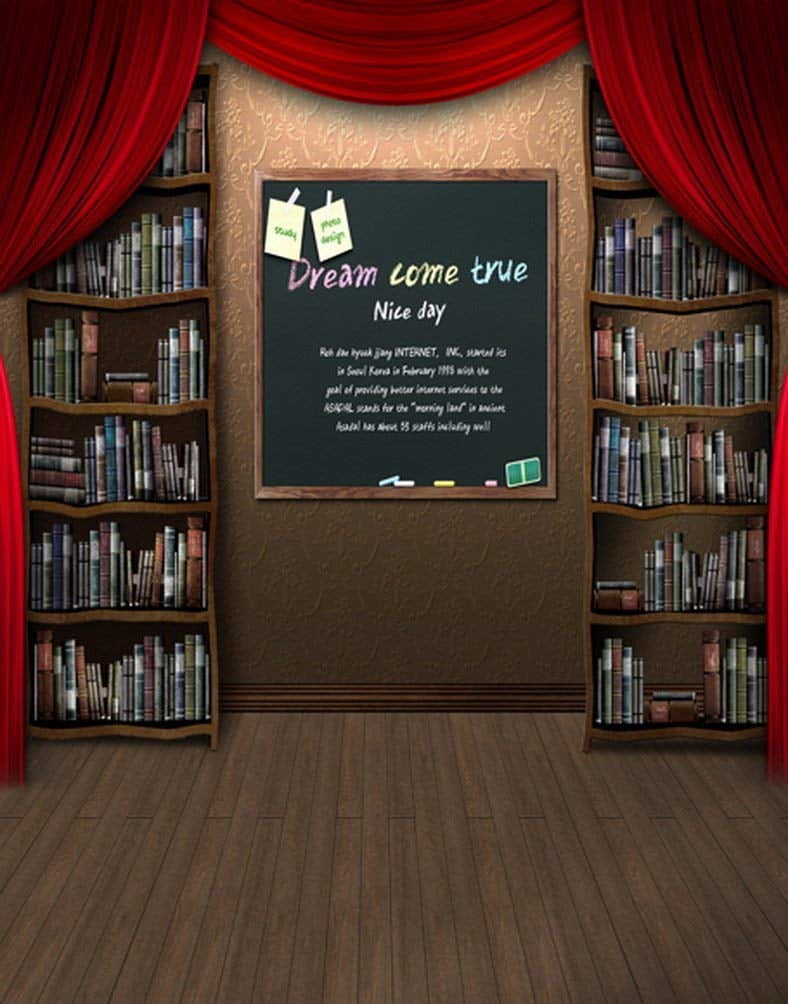 ABPHOTO Polyester Library Books Photography Backdrops Photo Props ...