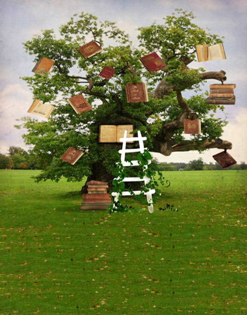 ABPHOTO Polyester Nature Green Grass Tree Photography Backdrops Photo ...