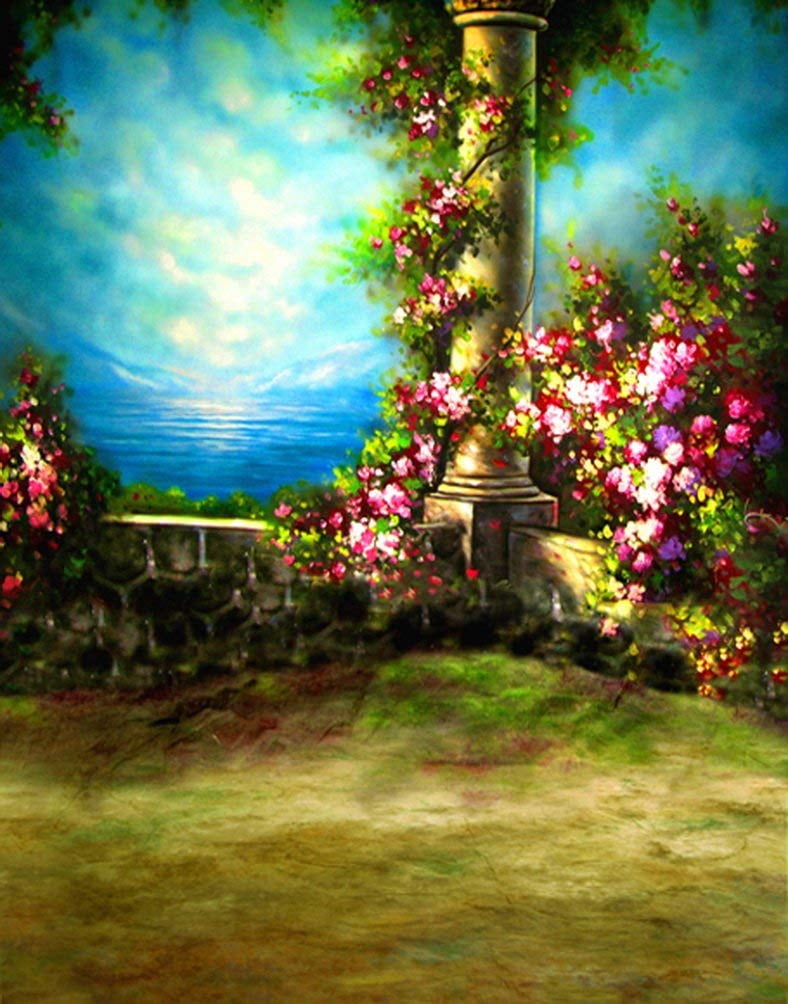 ABPHOTO Polyester Nature Landscape Flowers Painting Photography ...