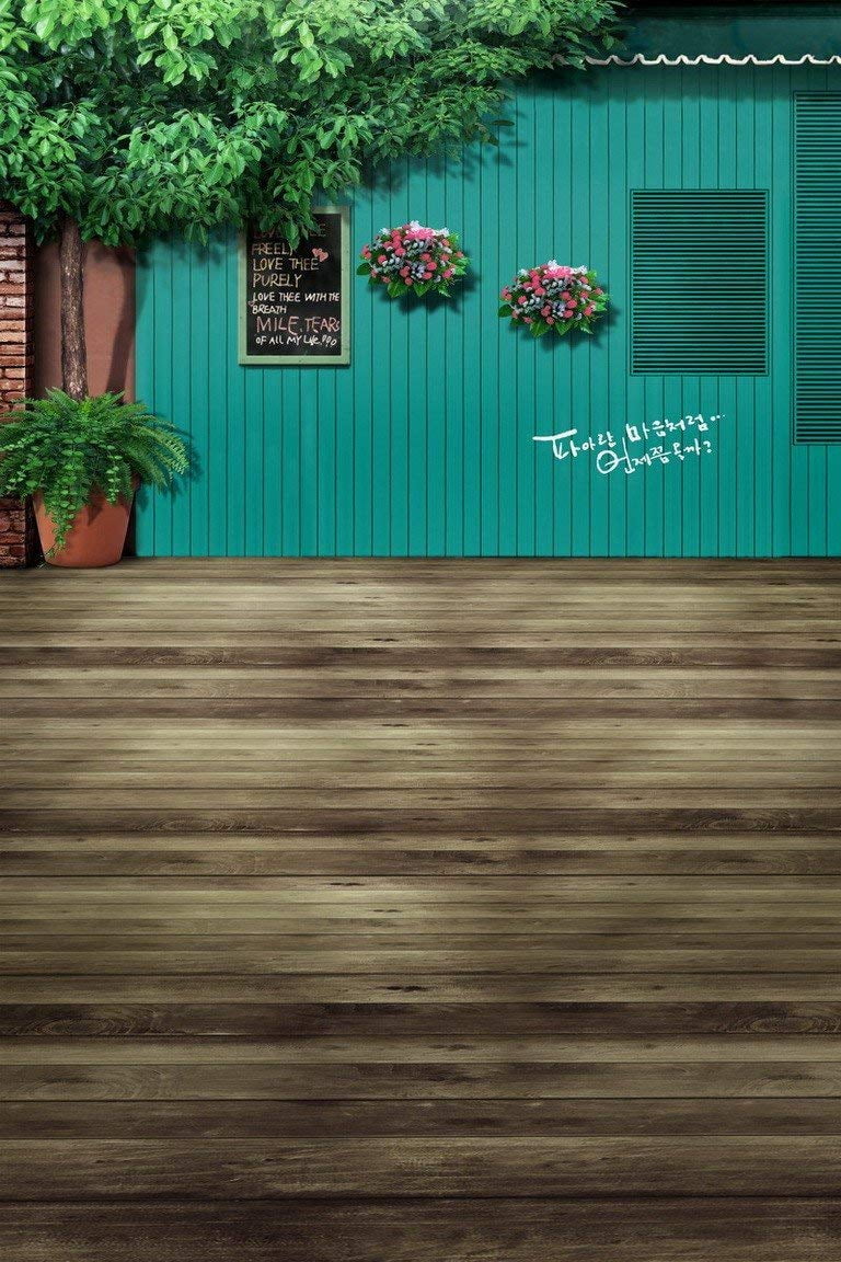 ABPHOTO Polyester Outdoor Wooden Floor Flower Garden Yard Studio ...