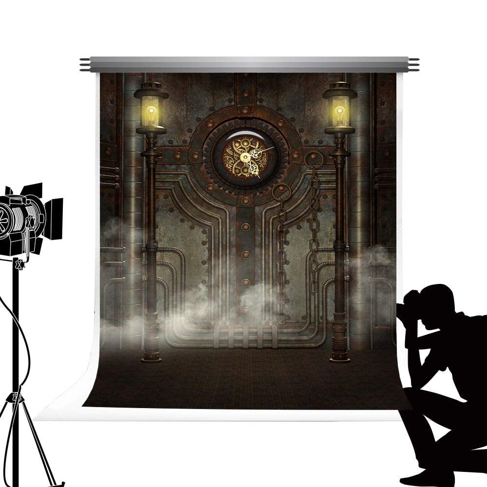 ABPHOTO Polyester Photo Backdrop Vintage Background Golden Clock ...