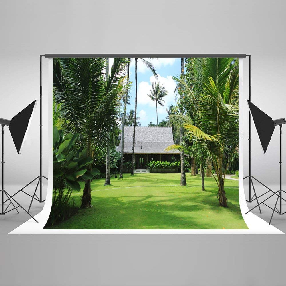 ABPHOTO Polyester Photography Backdrop Trees&Lawn 7x5ft House ...