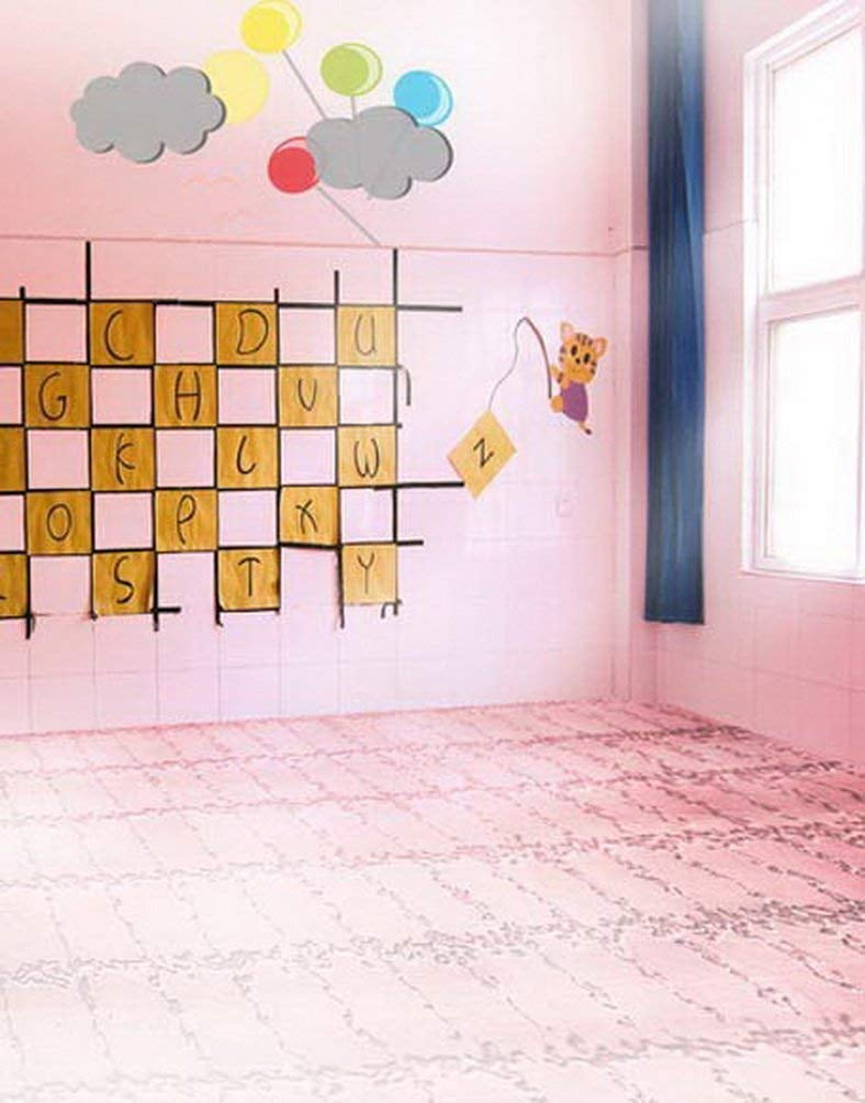 ABPHOTO Polyester Pink Room of Children Alphabet Wall Photography ...