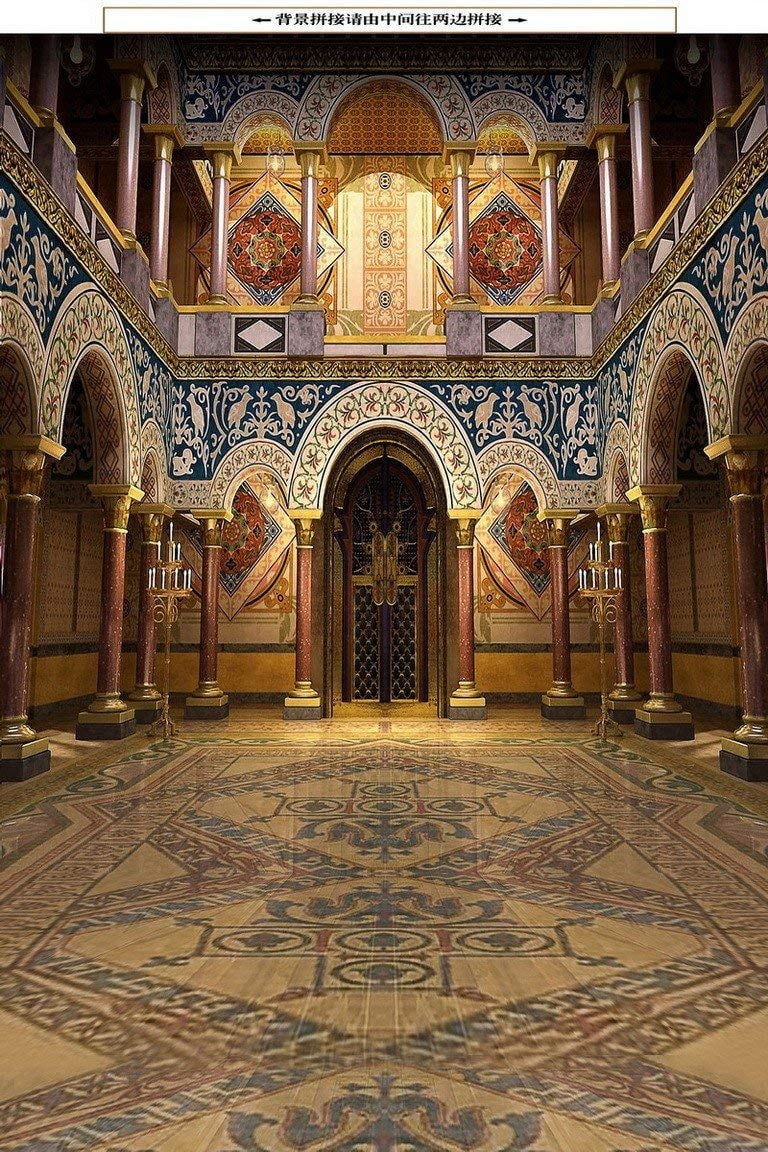 ABPHOTO Polyester Retro Palace Hall Wall Floor Wedding Mural Cloth ...