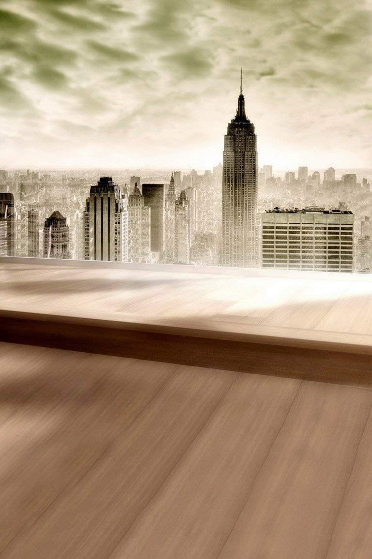 ABPHOTO Polyester Roof View Glance City Building Cloudy Sky 5x7ft ...