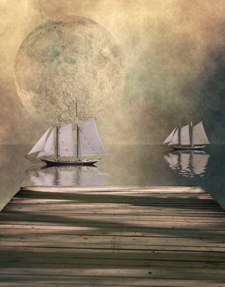 ABPHOTO Polyester Sea Boat Photography Backdrops Photo Props Studio ...