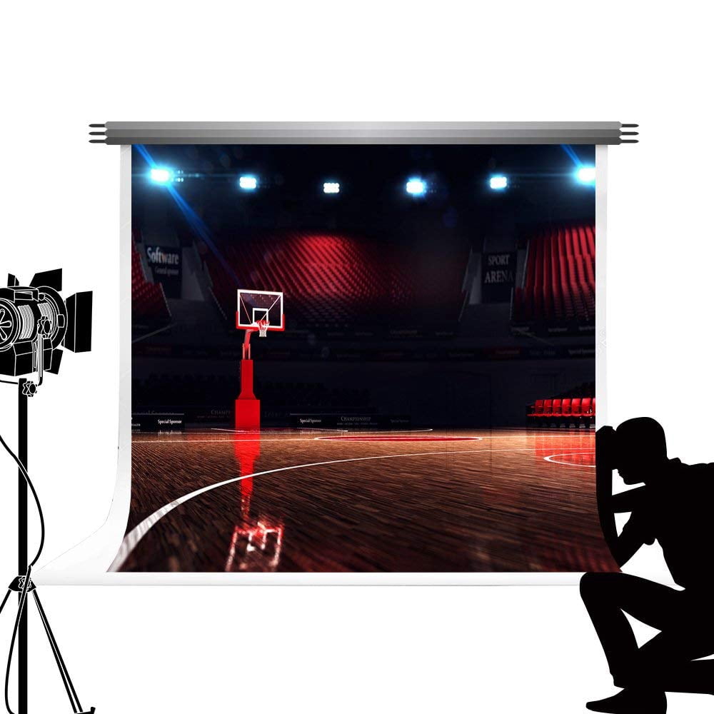 ABPHOTO Polyester Sports Photography Backdrops Basketball Field Photo ...