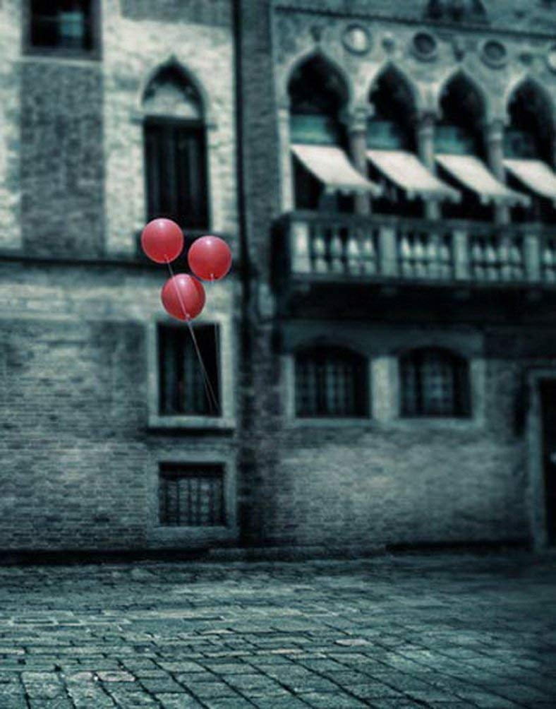 ABPHOTO Polyester Stone Street Buildings Balloon Photography Backdrops ...