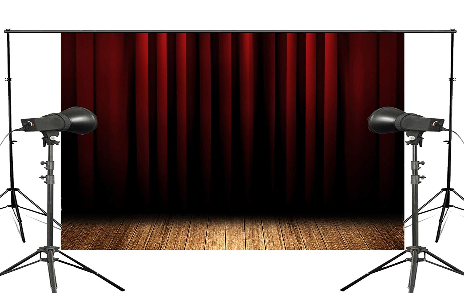 ABPHOTO Polyester Stratified Black Red Stage Curtain Backdrop Photo ...