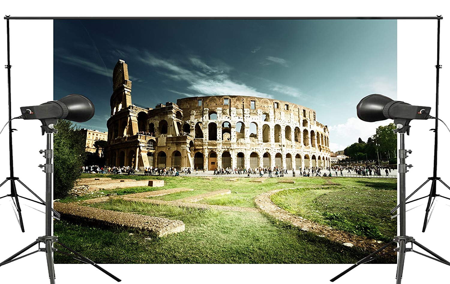 ABPHOTO Polyester Sunny Sky Majestic Building Photography Background ...