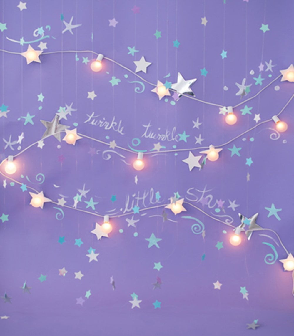 ABPHOTO Polyester Twinkle Little Stars Photo Backdrops 5x7ft Purple ...