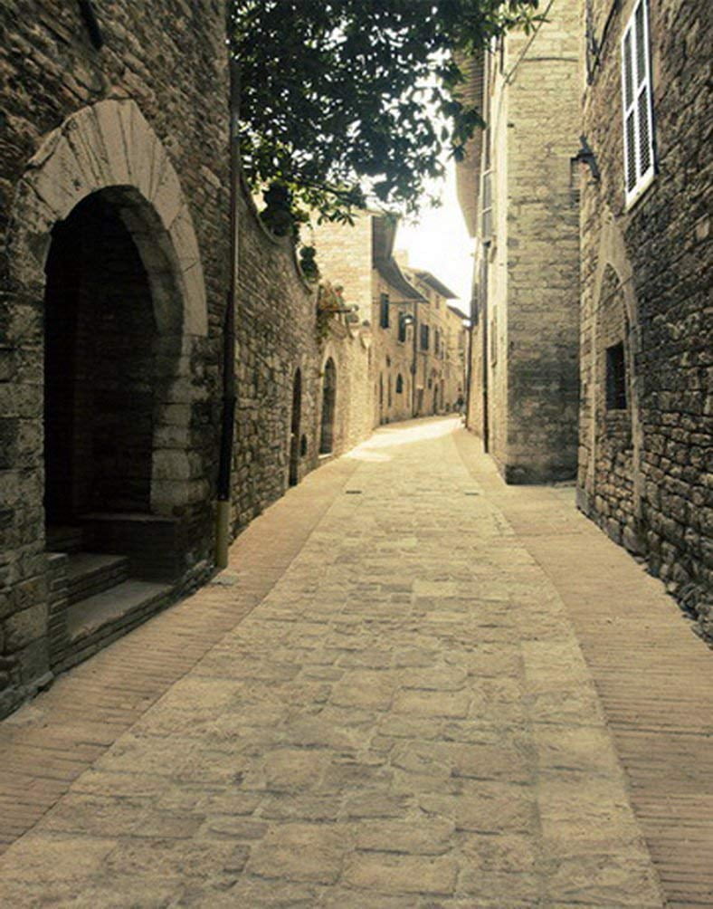 ABPHOTO Polyester Vintage Building Stone Street Photography Backdrops ...